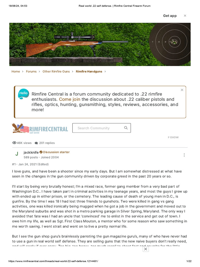 Real World .22 Self Defense. - Rimfire Central Firearm Forum | PDF ...