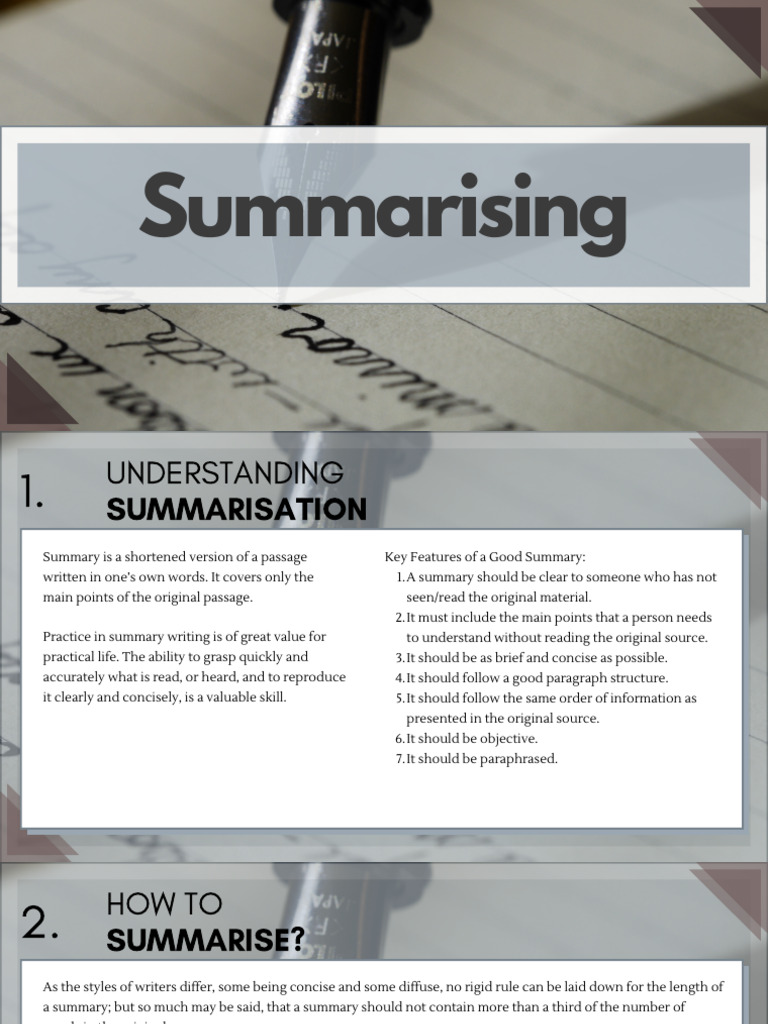 12, 13 Summarising | PDF | Word | Adverb