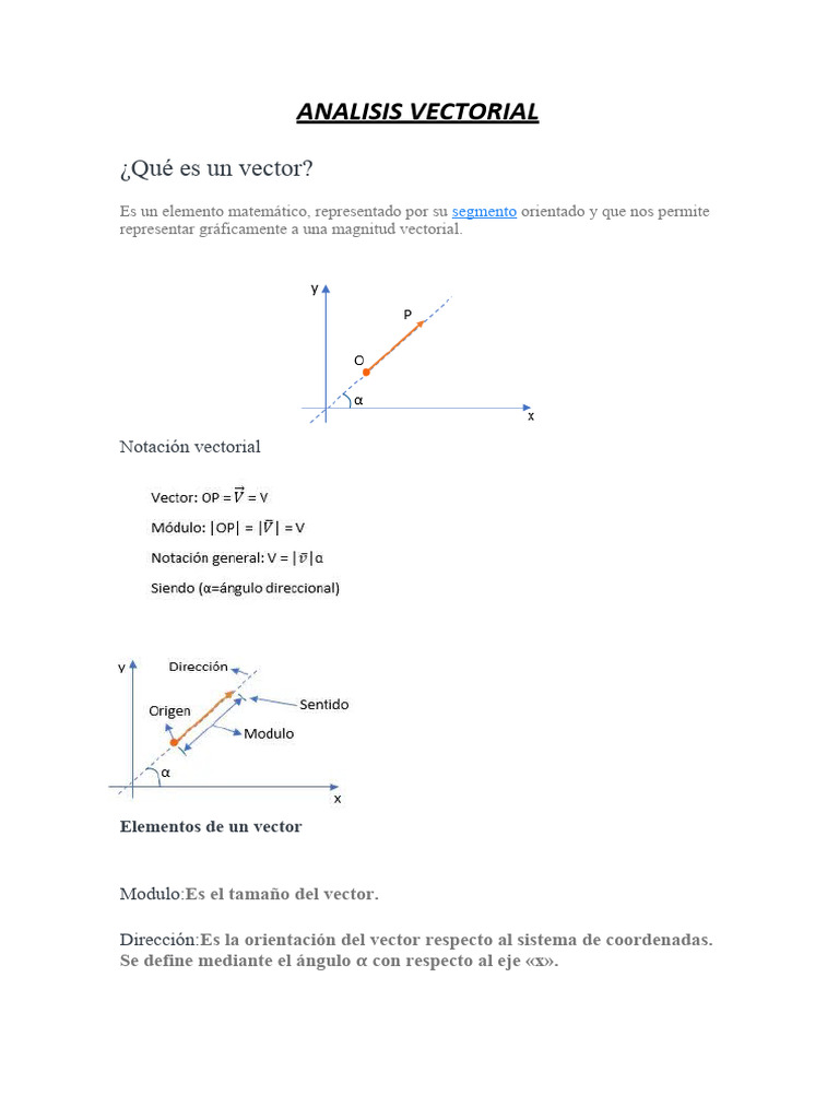 Analisis Vectorial | PDF | Vector Euclidiano | Geometría euclidiana