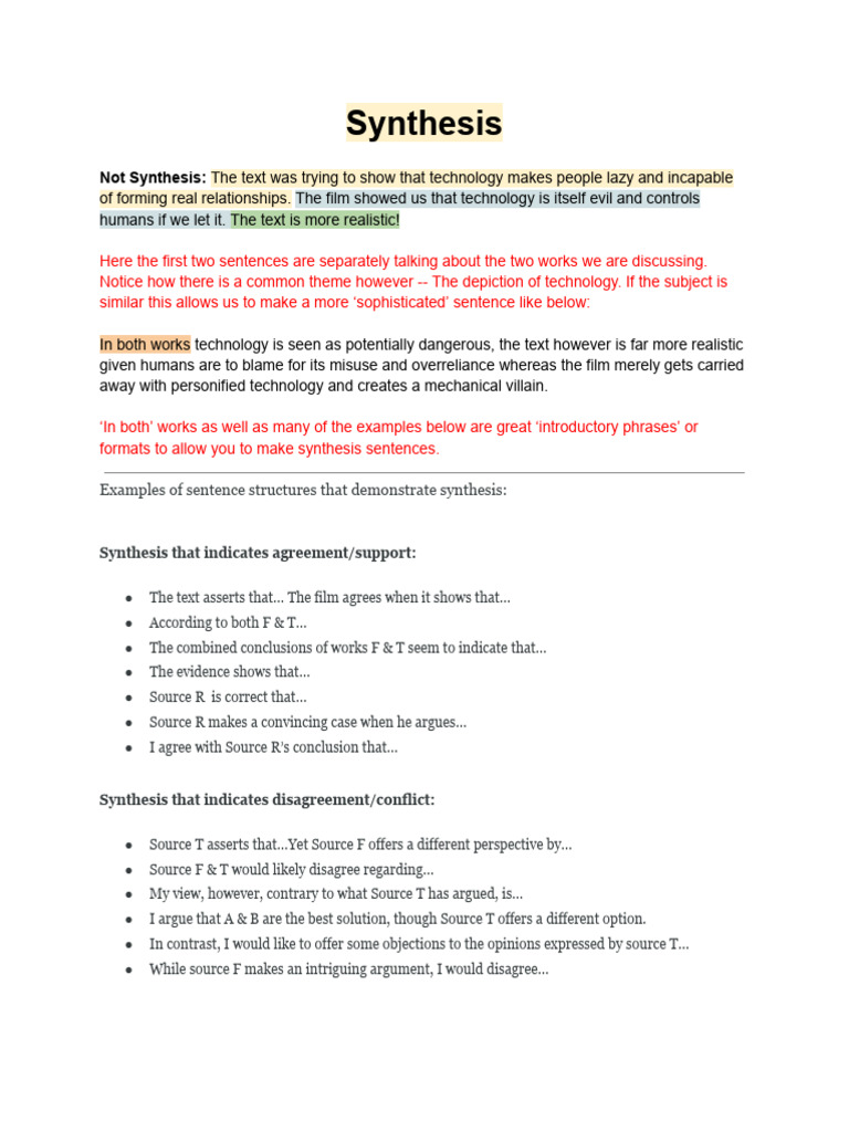 Synthesis-Guide | PDF