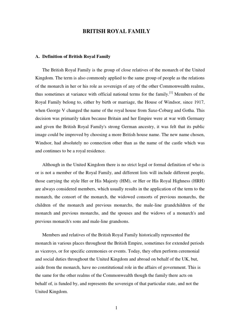 Definition of British Royal Family | PDF | Duke | Monarchy Of The ...