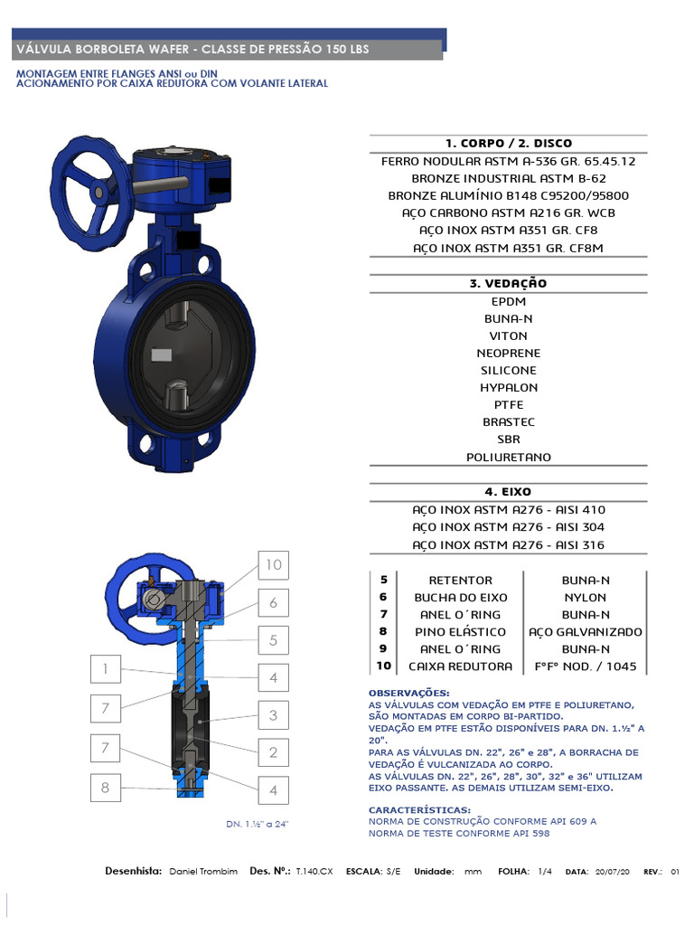Fig. 140.CX - Borboleta Wafer Caixa 150LBS | PDF | Ferro | Aço