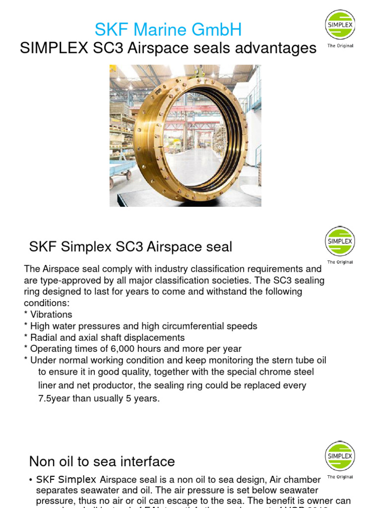 SKF Simplex SC3 Airspace seal | PDF