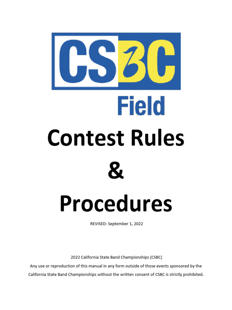 C SBC Field Rules 20202 | PDF | Copyright | Musical Compositions