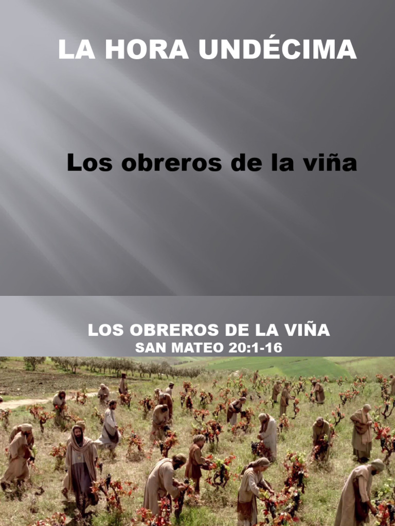 Parábola de los Obreros en la Viña | PDF | Parábolas de Jesús ...
