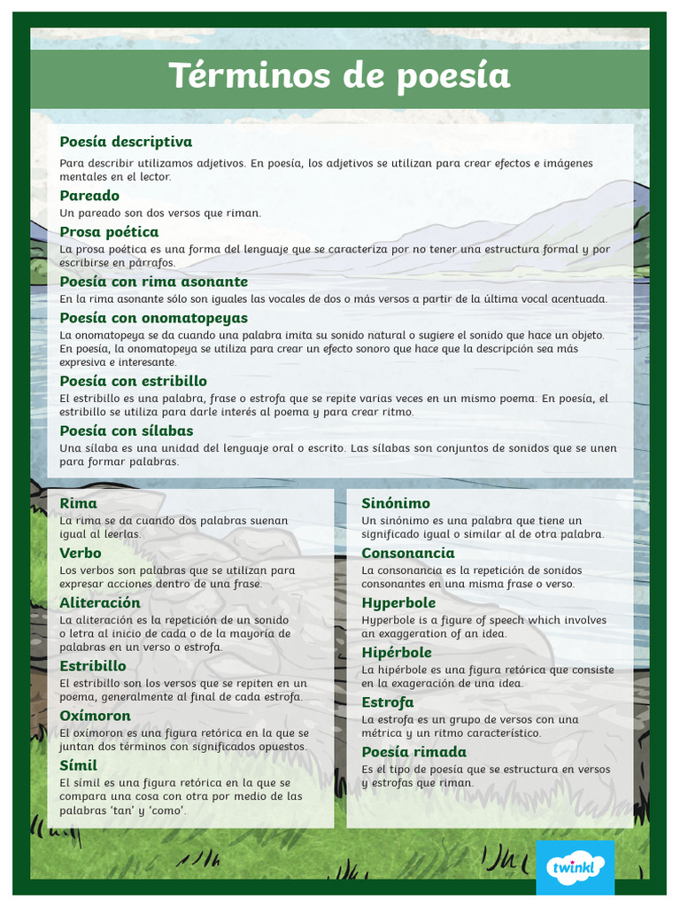 Póster. Términos de Poesía | PDF | Poesía | Rima