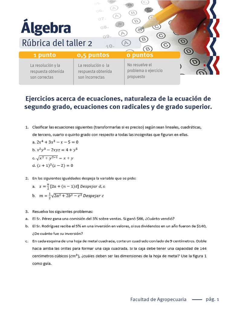 Taller2 Álgebra s1 Agrope | PDF