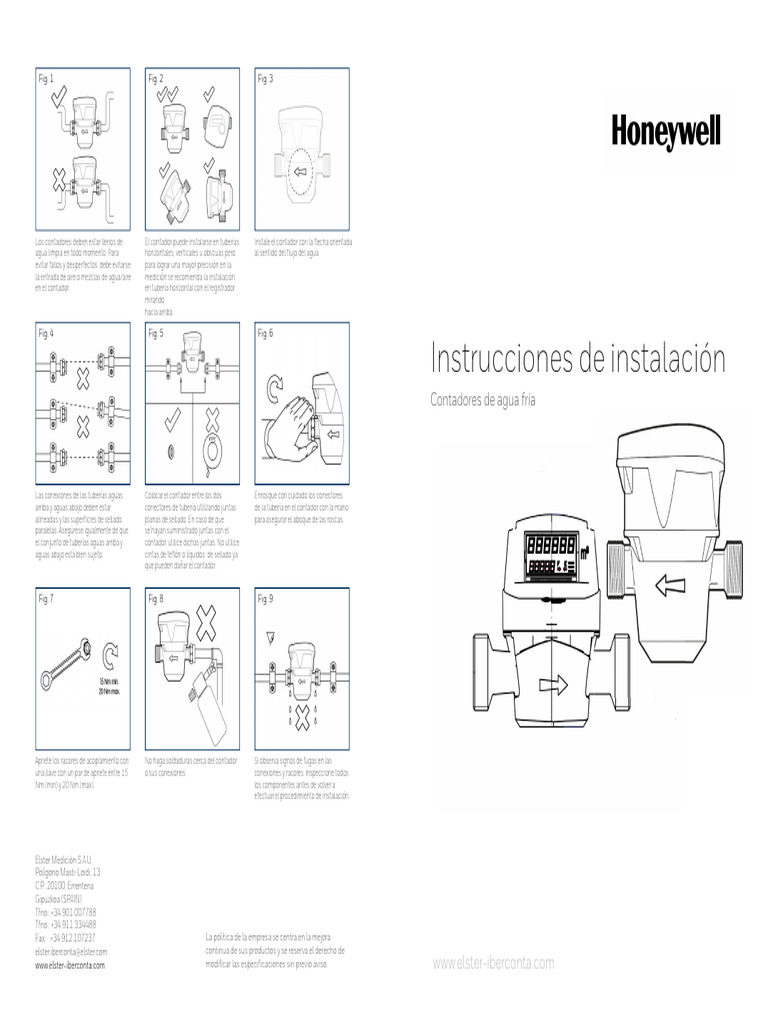 Instrucciones-Instalacion-Contadores-Agua | Descargar gratis PDF | Agua | Conector eléctrico