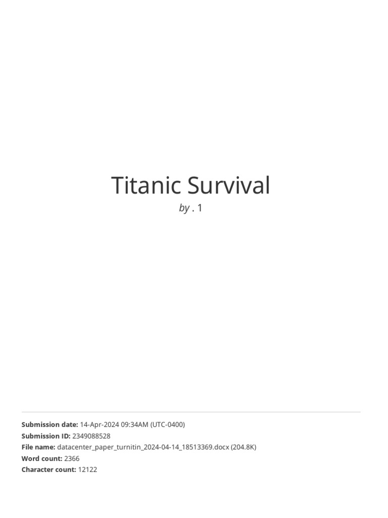 Titanic Survival | PDF