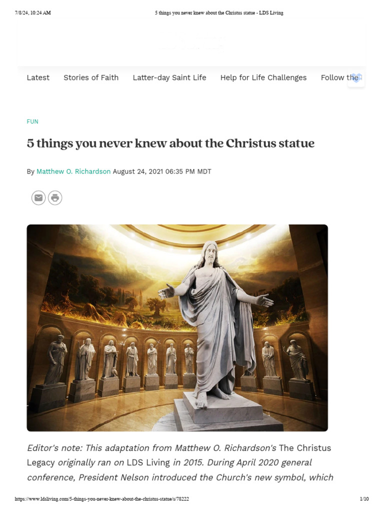 5 Things You Never Knew About The Christus Statue - LDS Living | PDF ...