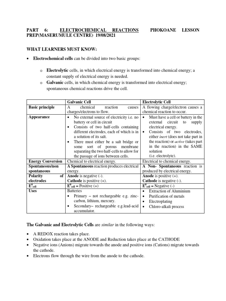 Electro-Chemistry Lesson 2 L | PDF | Redox | Electrochemistry