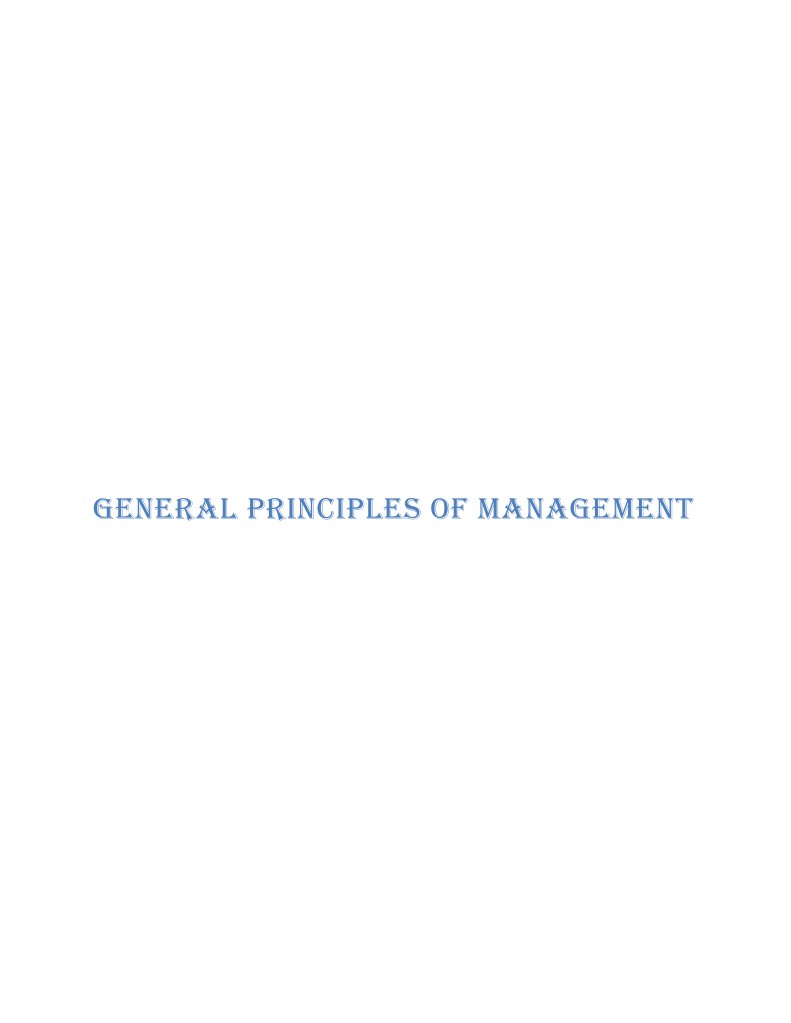 General Principles of Management | PDF