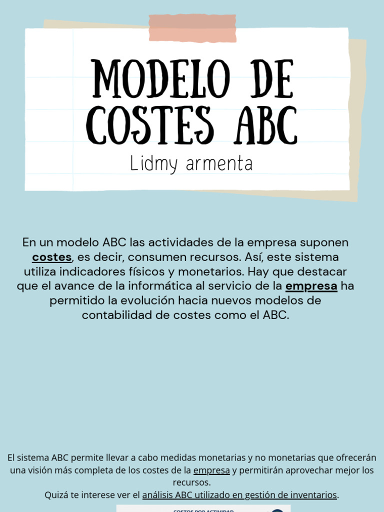 Modelo de Costes ABc | PDF | Business | Calidad (comercial)