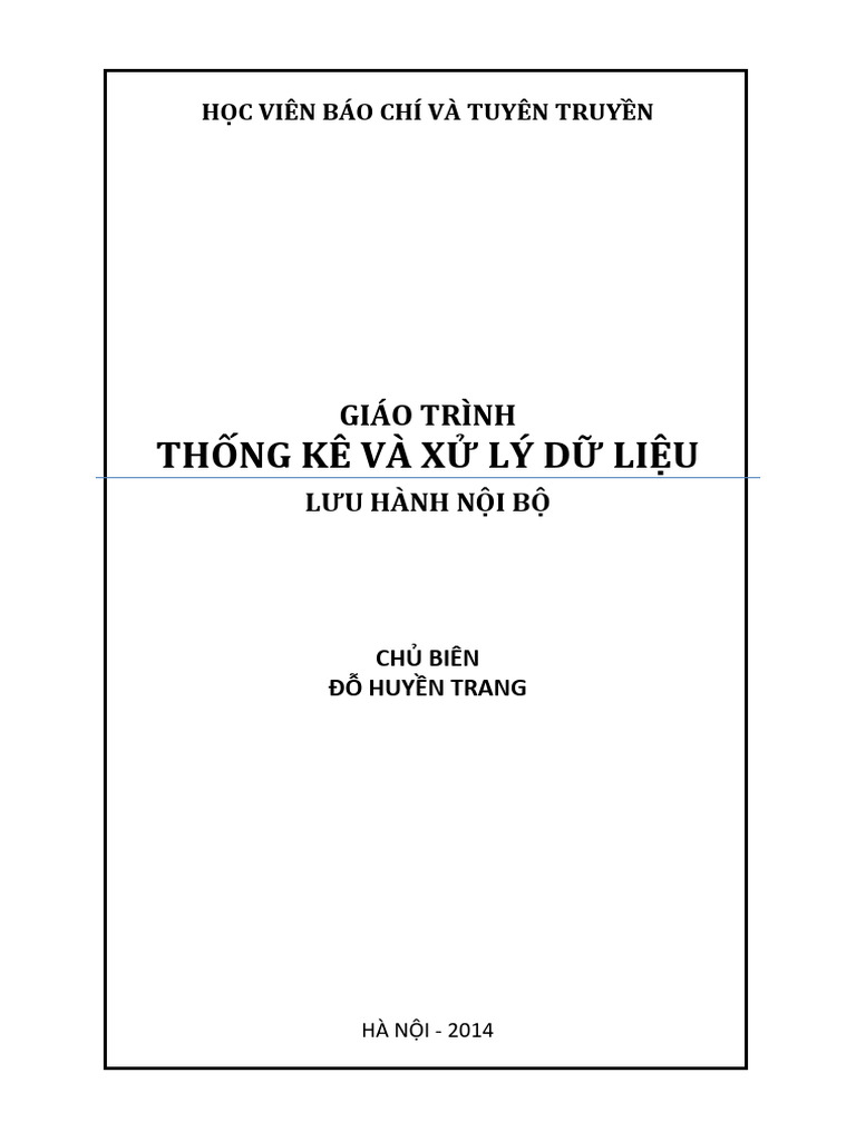 Giao Trinh TK & XLDL (XHH&CTXH) | PDF