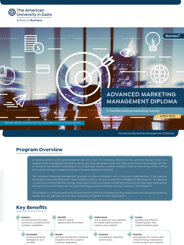 Advanced Marketing Management Diploma - Brochure | PDF | Marketing Strategy | Marketing