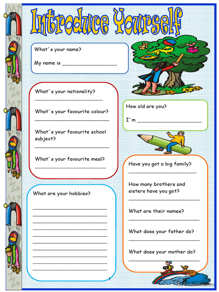 Family and Personal Information Worksheet | PDF | Adverb | Adjective
