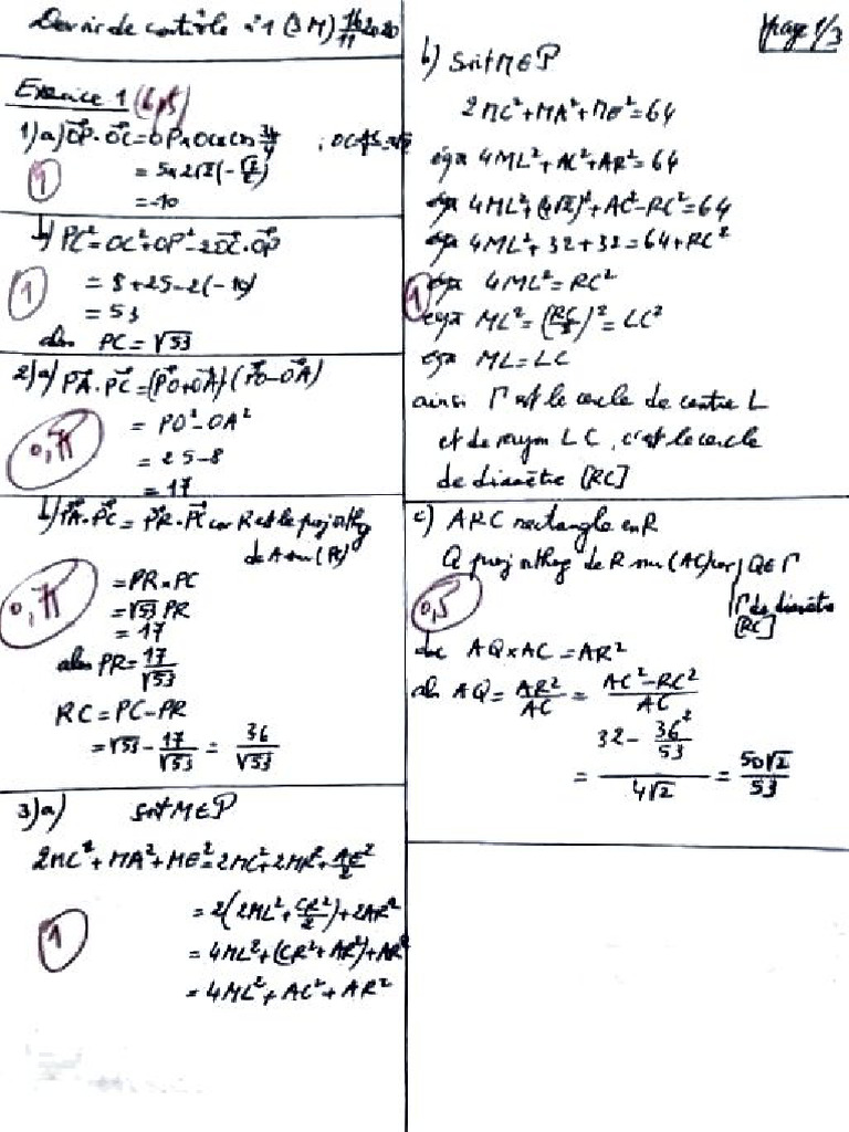 Correction Dev de Contrôle 1 Math 3arme Math 20-21 | PDF