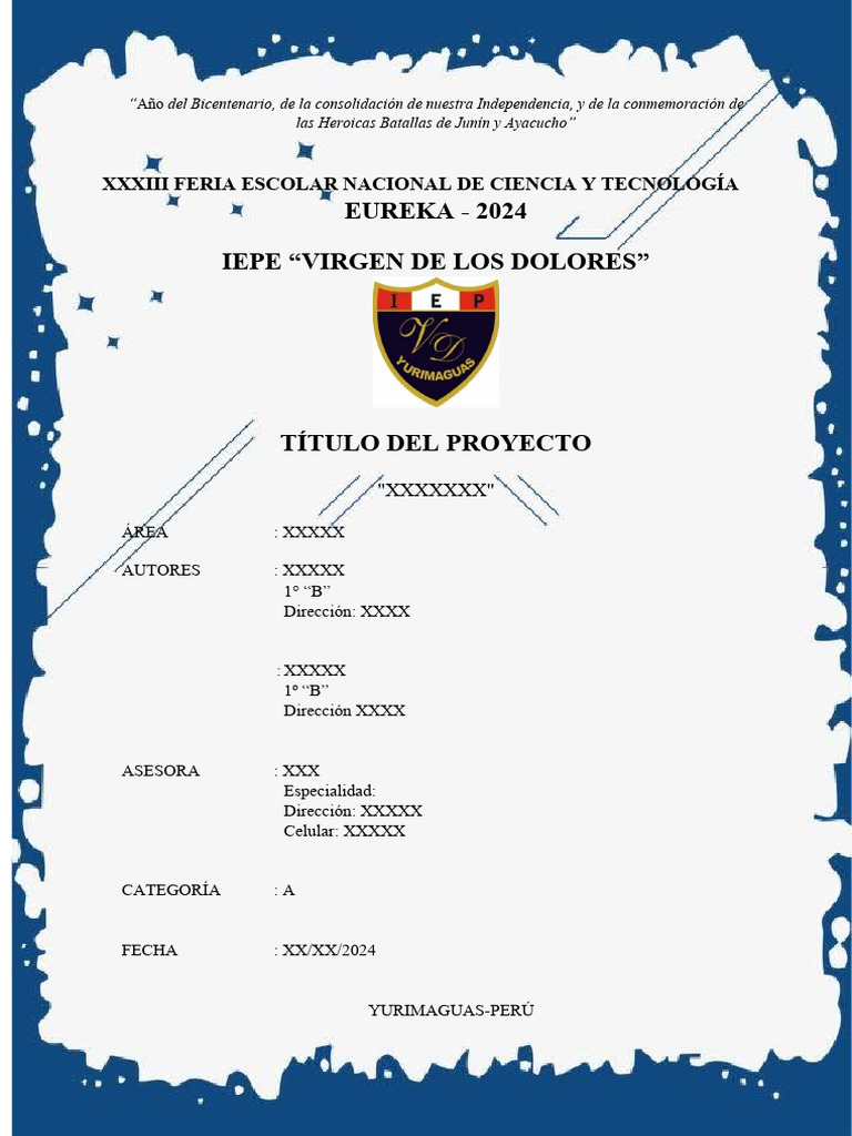 Esquema Proyecto Eureka 2024 | PDF