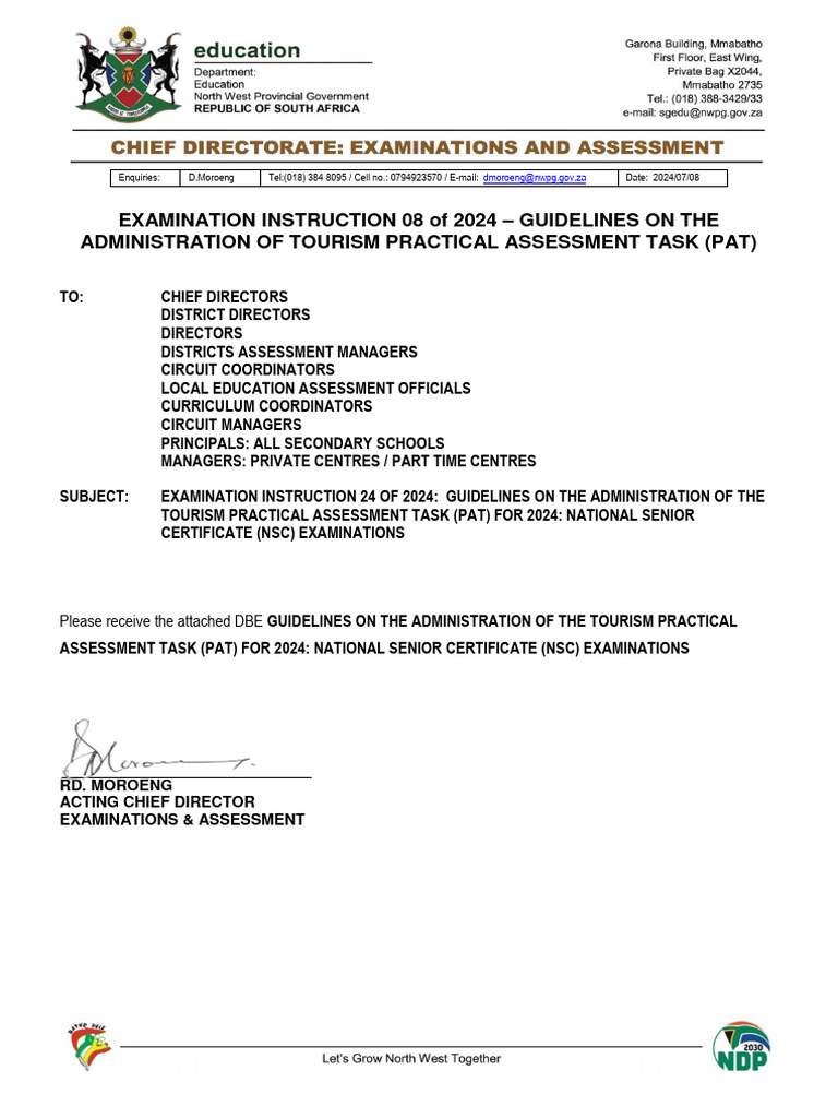 Examination Instruction 08 of 2024 Guidelines On The Administration of ...