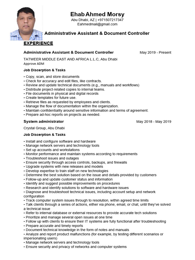 Resume Administrative & Document Controller | PDF | Security | Computer Security