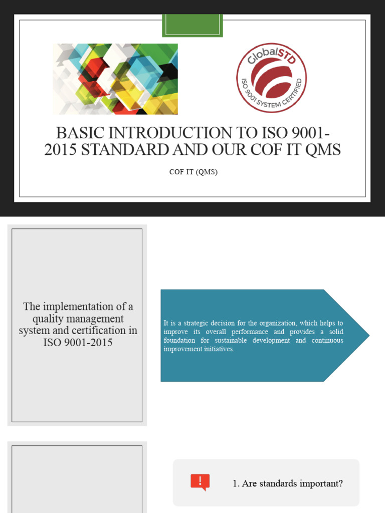 Introduccion A ISO y Al COF IT QMS (English) Modificado | PDF | Quality Management System | Iso 9000