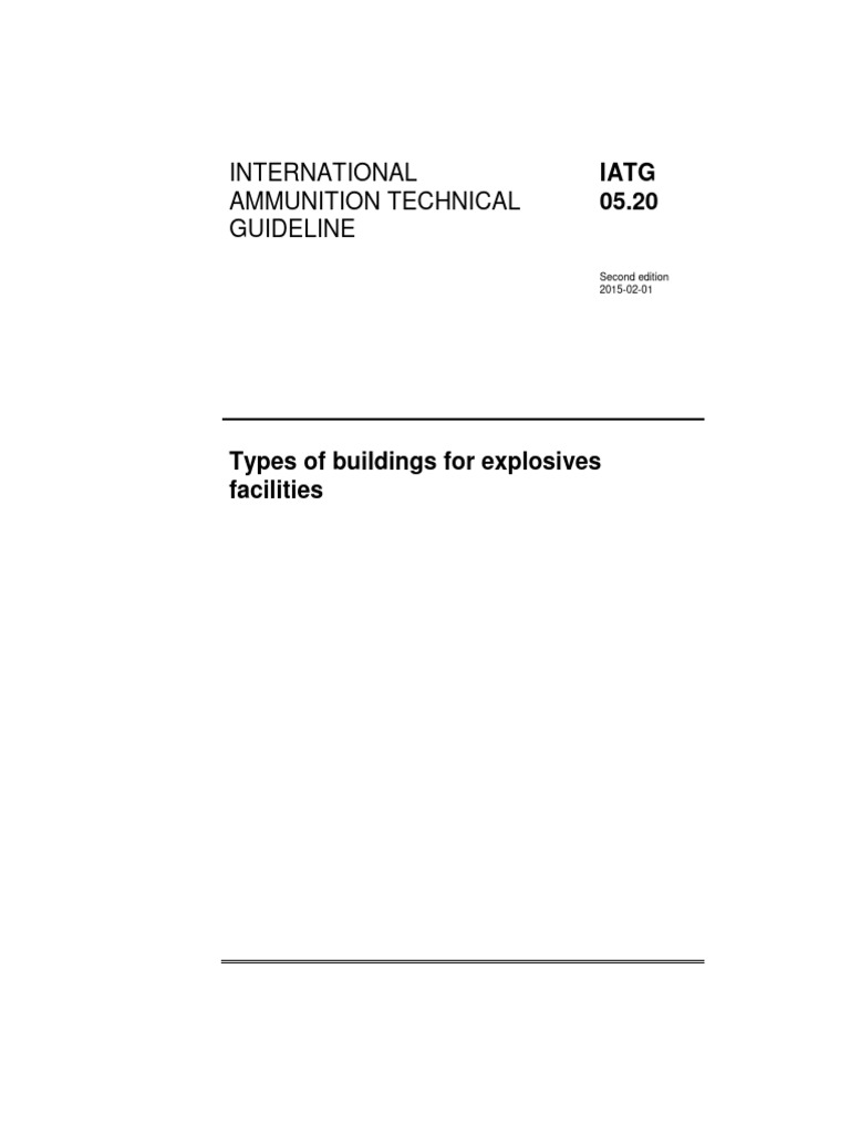 IATG 05.20 Types of Buildings For Explosives Storage V.2 | PDF | Shock ...