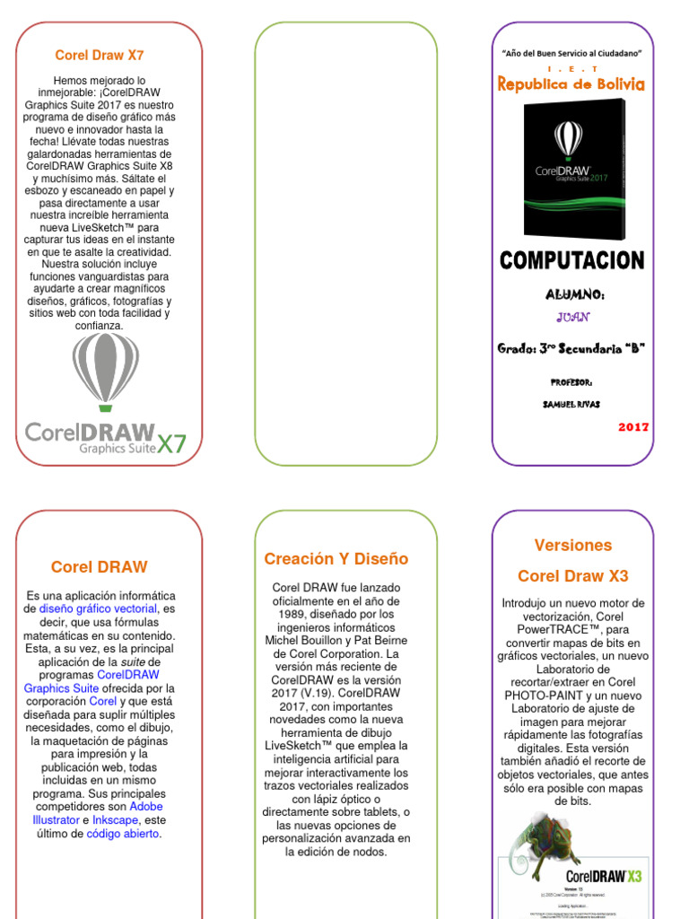 TRIPTICO CorelDRAW | PDF | Informática | Software