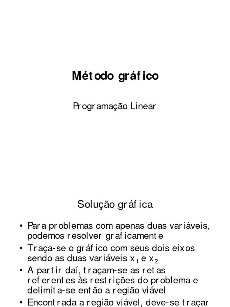 Metodo Grafico | PDF | Programação linear | Matemática aplicada
