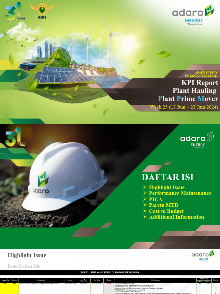 KPI Report: Plant Hauling Week 25 | PDF | Components | Engineering