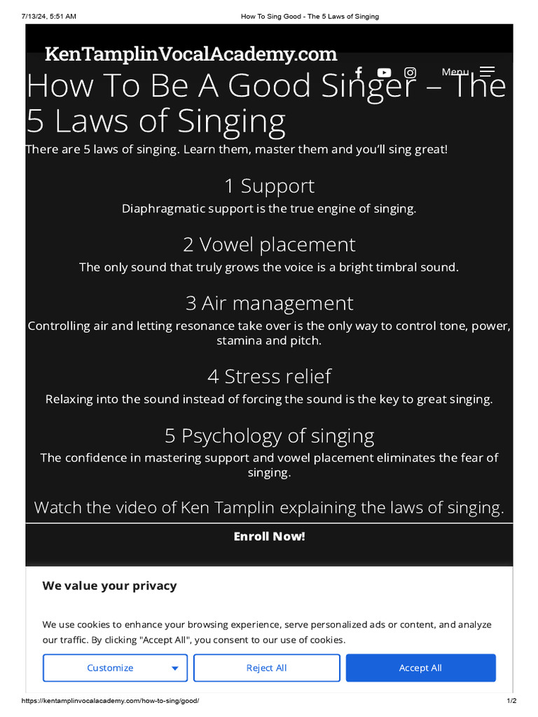 How To Sing Good - The 5 Laws of Singing | PDF | Singing | Human Voice