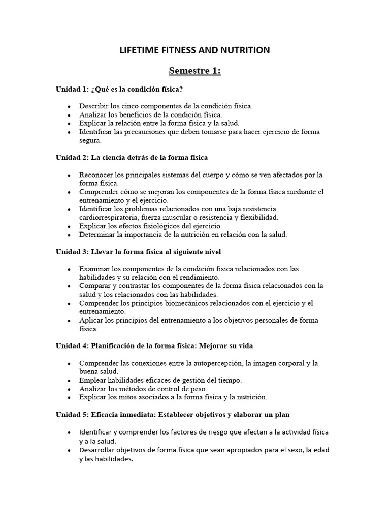 Lifetime Fitness And Wellness Pdf Aptitud Física Nutrición