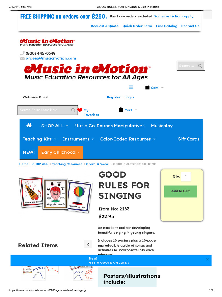 GOOD RULES FOR SINGING Music in Motion | PDF | Singing