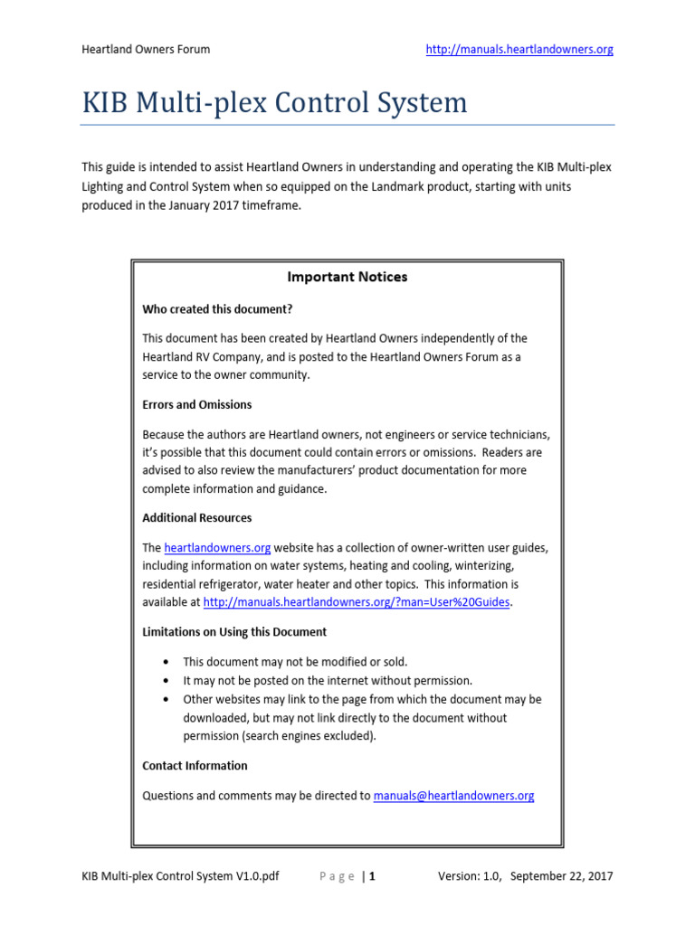 KIB Multi-Plex Control System V1.0 | PDF | Fuse (Electrical) | Switch