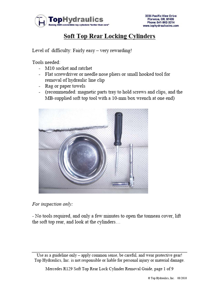 R129 Rear Locking Cylinder Removal | PDF | Elevator | Manufactured Goods