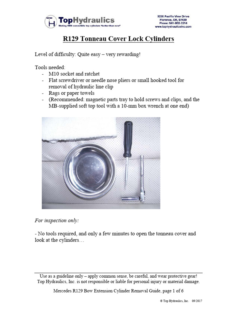 R129 Tonneau Cover Lock Cylinders | Download Free PDF | Manufactured ...