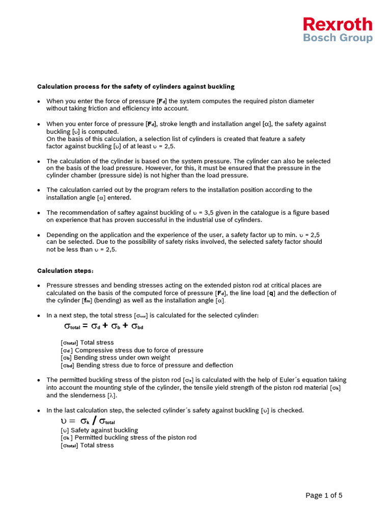 Ecuaciones de RexRoth | Download Free PDF | Buckling | Screw