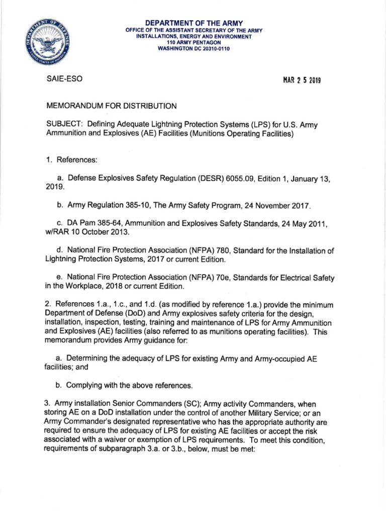 Defining Adequate Lightning Protection Systems (LPS) for Ammunition and ...