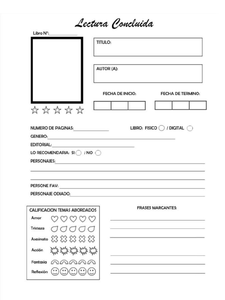 Plantilla para Album Lector | PDF