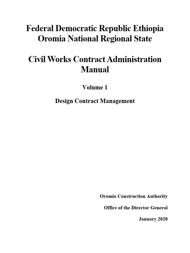 Oromia Civil Works Contract Manual | PDF | Building Information ...