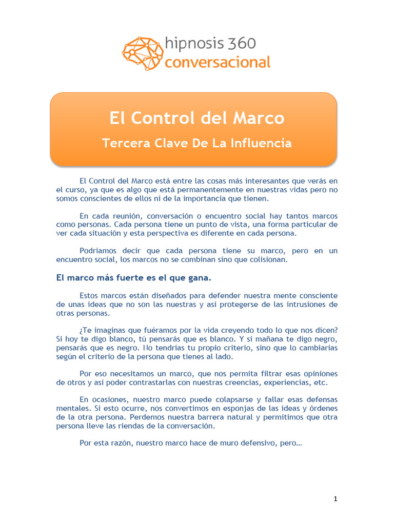 Lección 8 - El Control Del Marco | PDF | Mente | Razón
