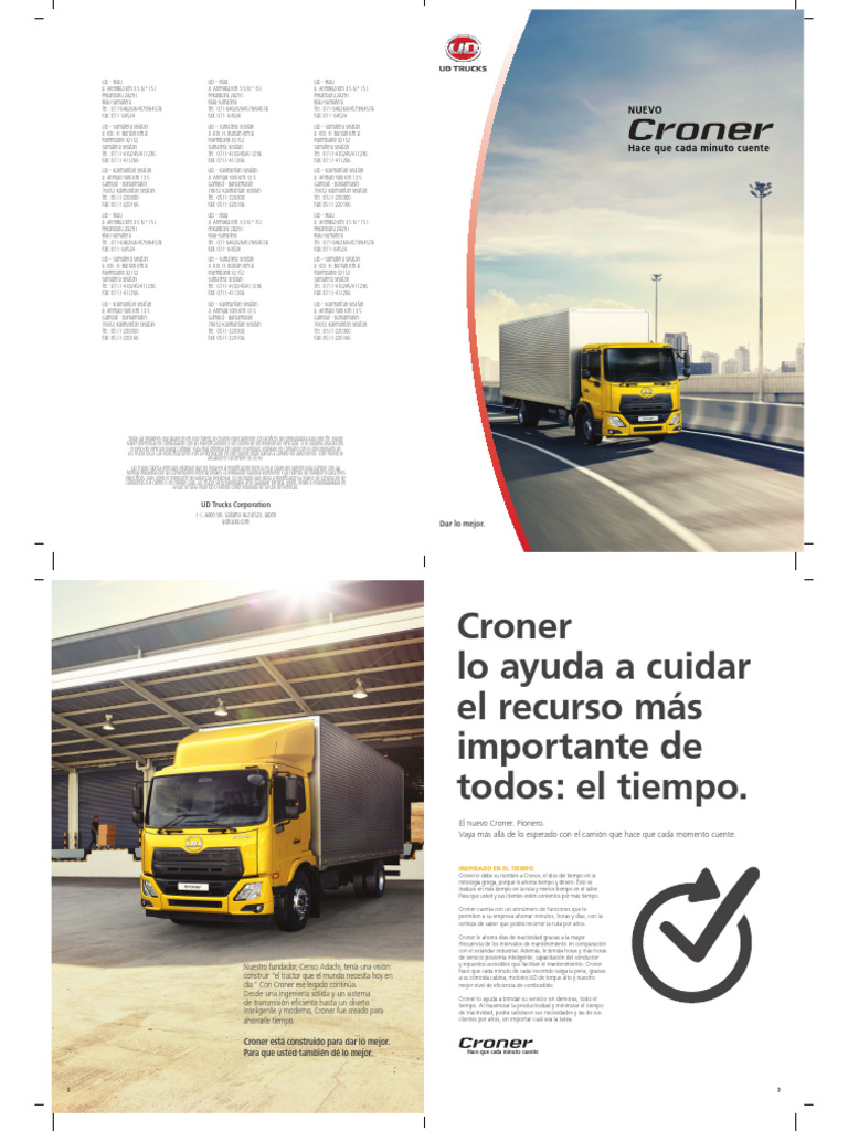 UDT16002 Croner Launch A4 Brochure v8 | PDF | Camión | Eje