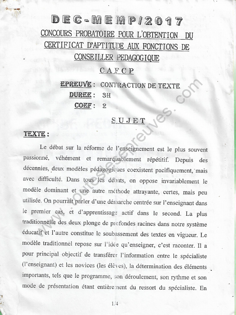 Concours Probatoire, L'obtention Du Certificat D'aptitude Aux Fonctions de Conseiller ...