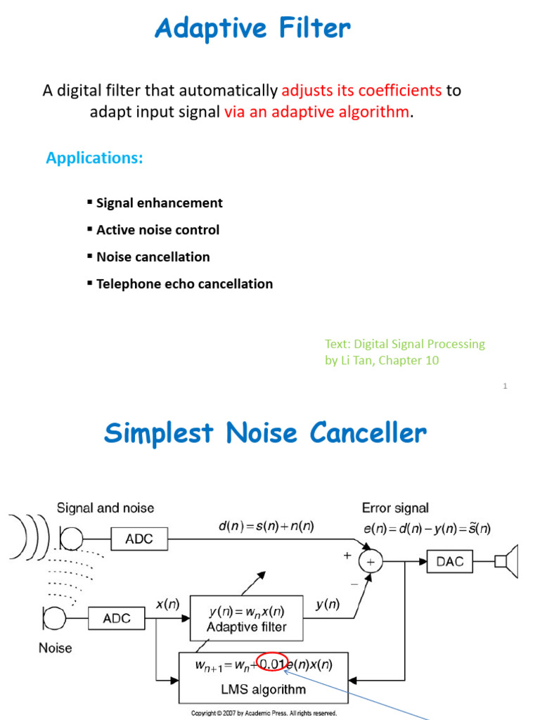 Adaptivefilter | PDF | Digital Signal Processing | Algorithms
