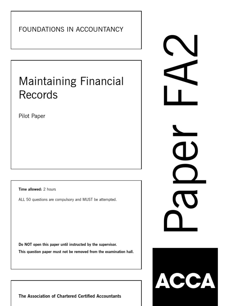 Fa2 Pilot | PDF | Debits And Credits | Balance Sheet