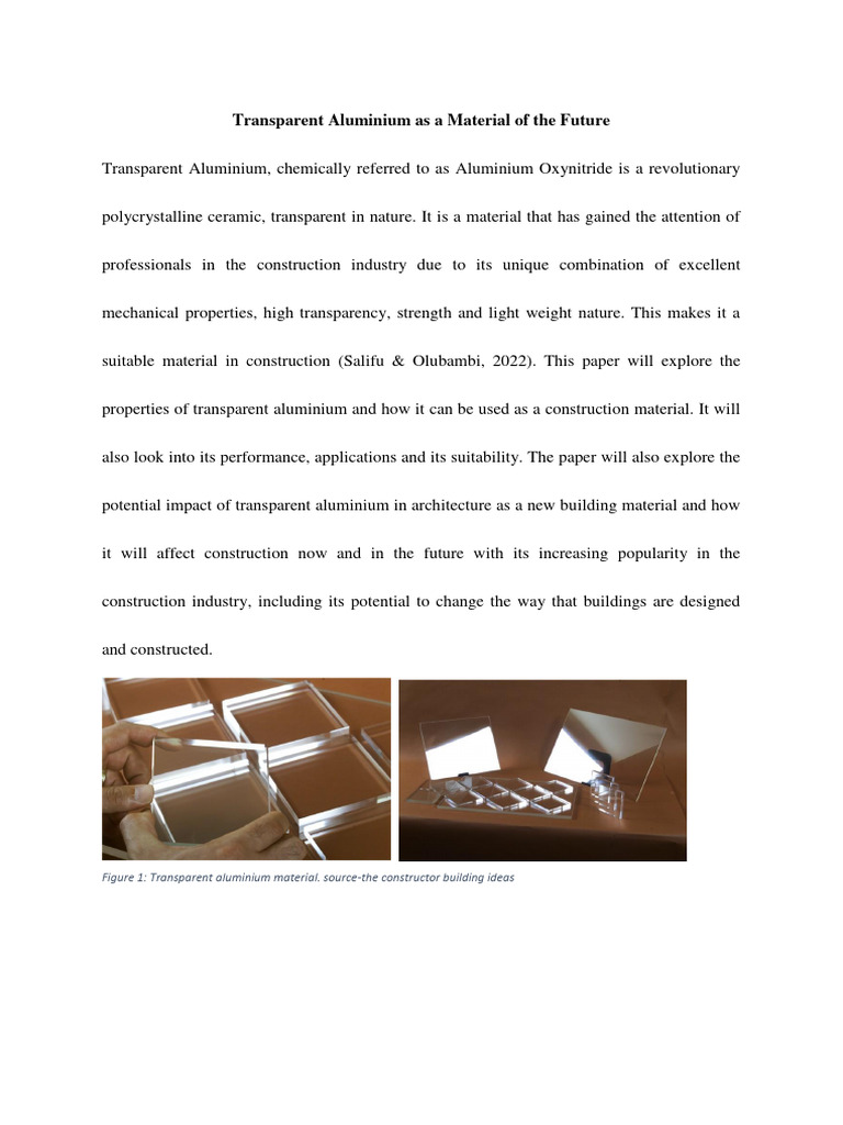 Future of Transparent Aluminium in Construction | PDF | Strength Of ...