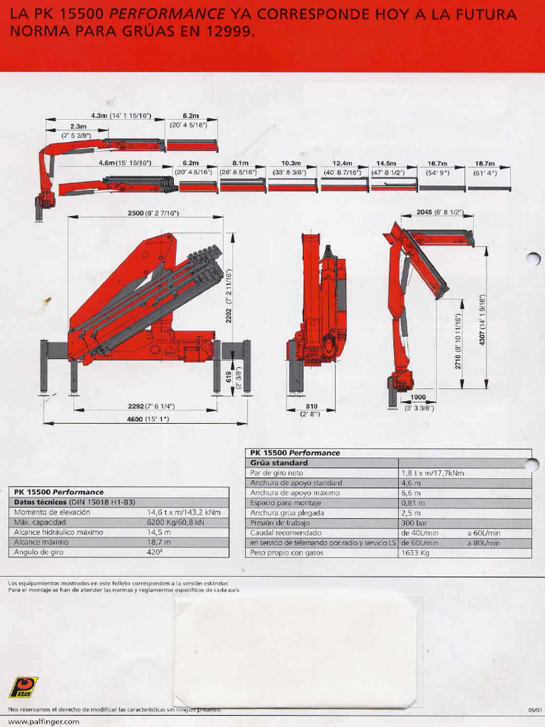 06 Ton Palfinger PK 15500 Camión Grúa de Brazo Articulado | PDF