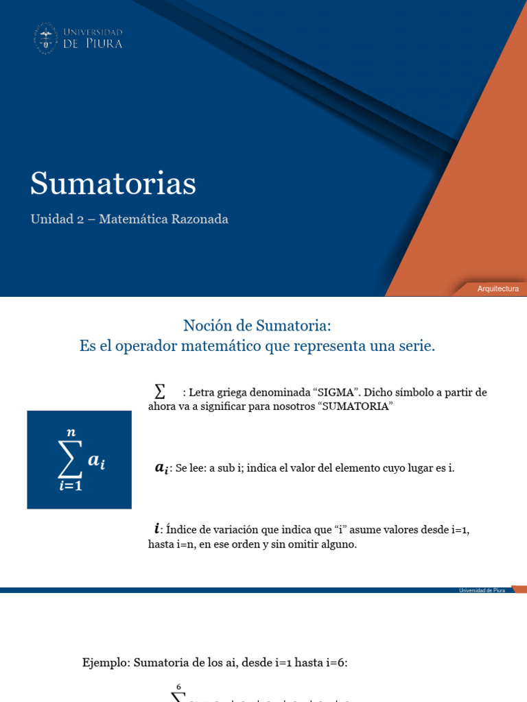 Tema 2-3 U2 - Sumatorias | PDF | Suma | Matemáticas
