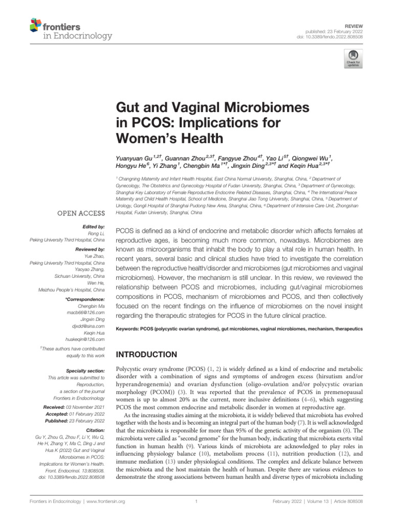 Gut and Vaginal Microbiomes in PCOS Ok | PDF | Microbiota | Polycystic Ovary Syndrome