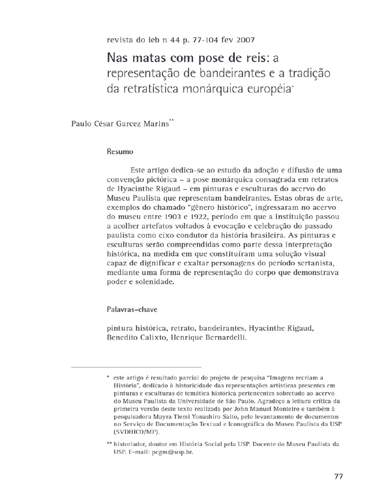 Vista do Nas matas com pose de reis_ a representação de bandeirantes e ...