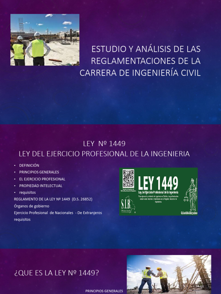 LEY 1449 Y SU REGLAMENTO | PDF | Propiedad intelectual | Ingeniería